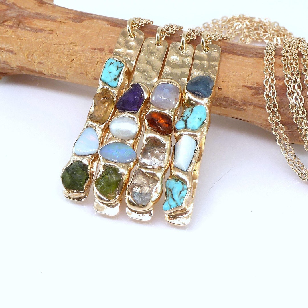 Multiple Birthstone Necklaces, Personalized Family Birthstone Necklaces ...