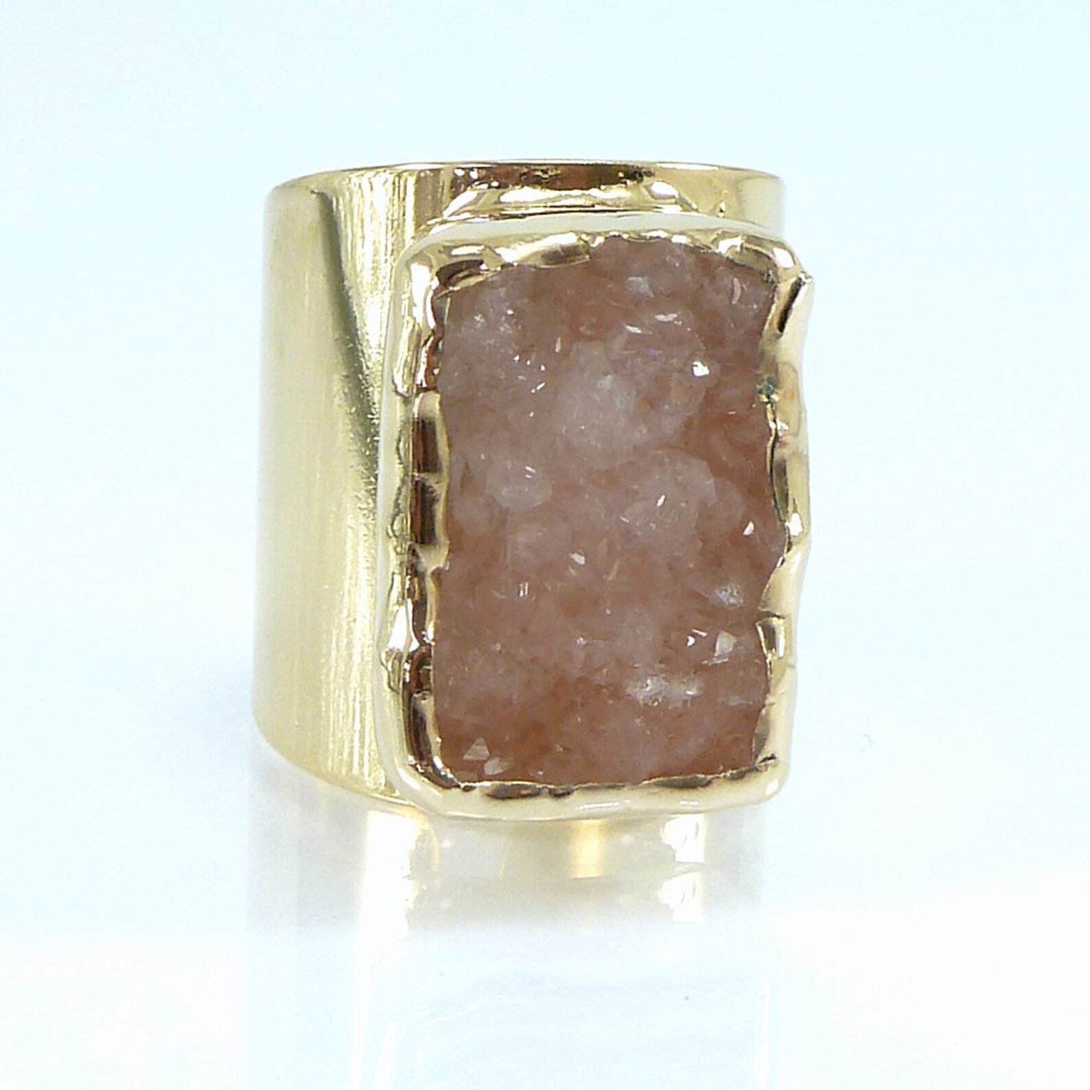 Druzy Ring Geode Ring Raw Stone Ring Cocktail Ring - Etsy Canada