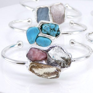 Custom Gemstone Bracelet, Personalized Gift, Chunky Colorful Stone ...