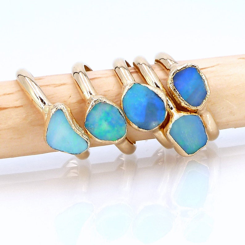 Raw Opal Ring Opal Jewellery Raw Stone Ring Stacking Rings - Etsy UK