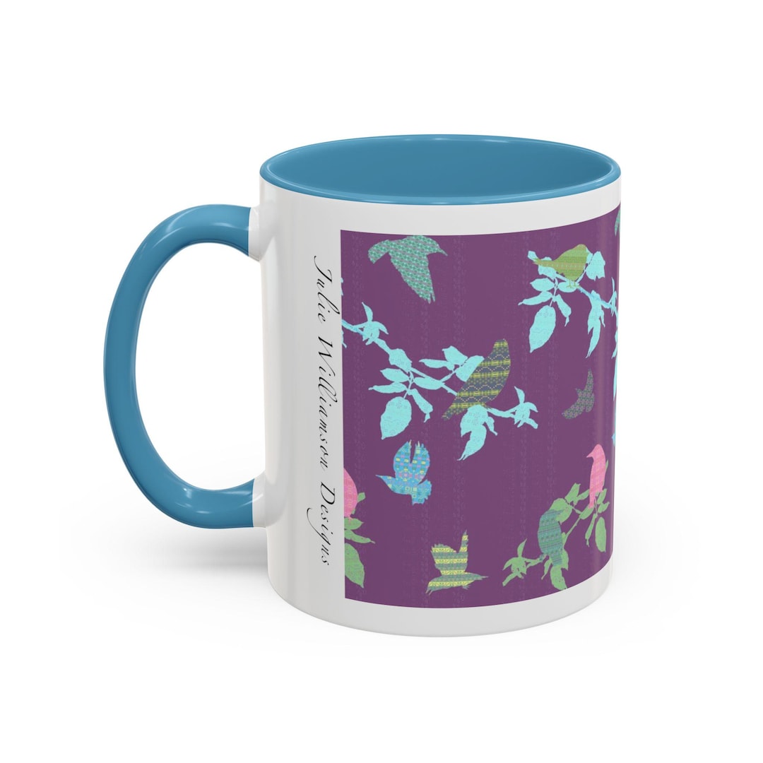 Bird Lover Mug, Fair Isle Mug, Gift for Bird Watcher, Floral Ceramic ...