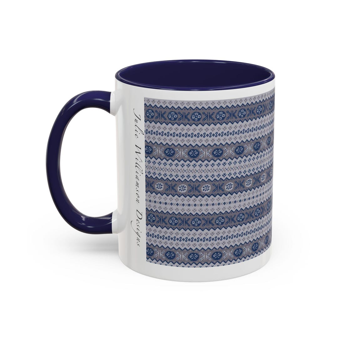 Ceramic Coffee Mug, Fair Isle Knitting Pattern, Shetland Mug, Gift for ...