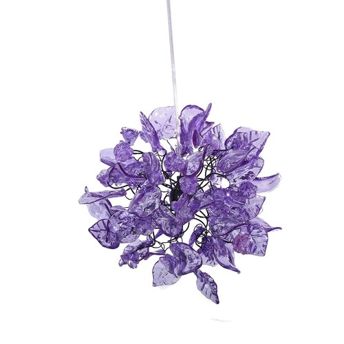 Purple Pendant Lighting With Flowers and Leaves a Unique - Etsy