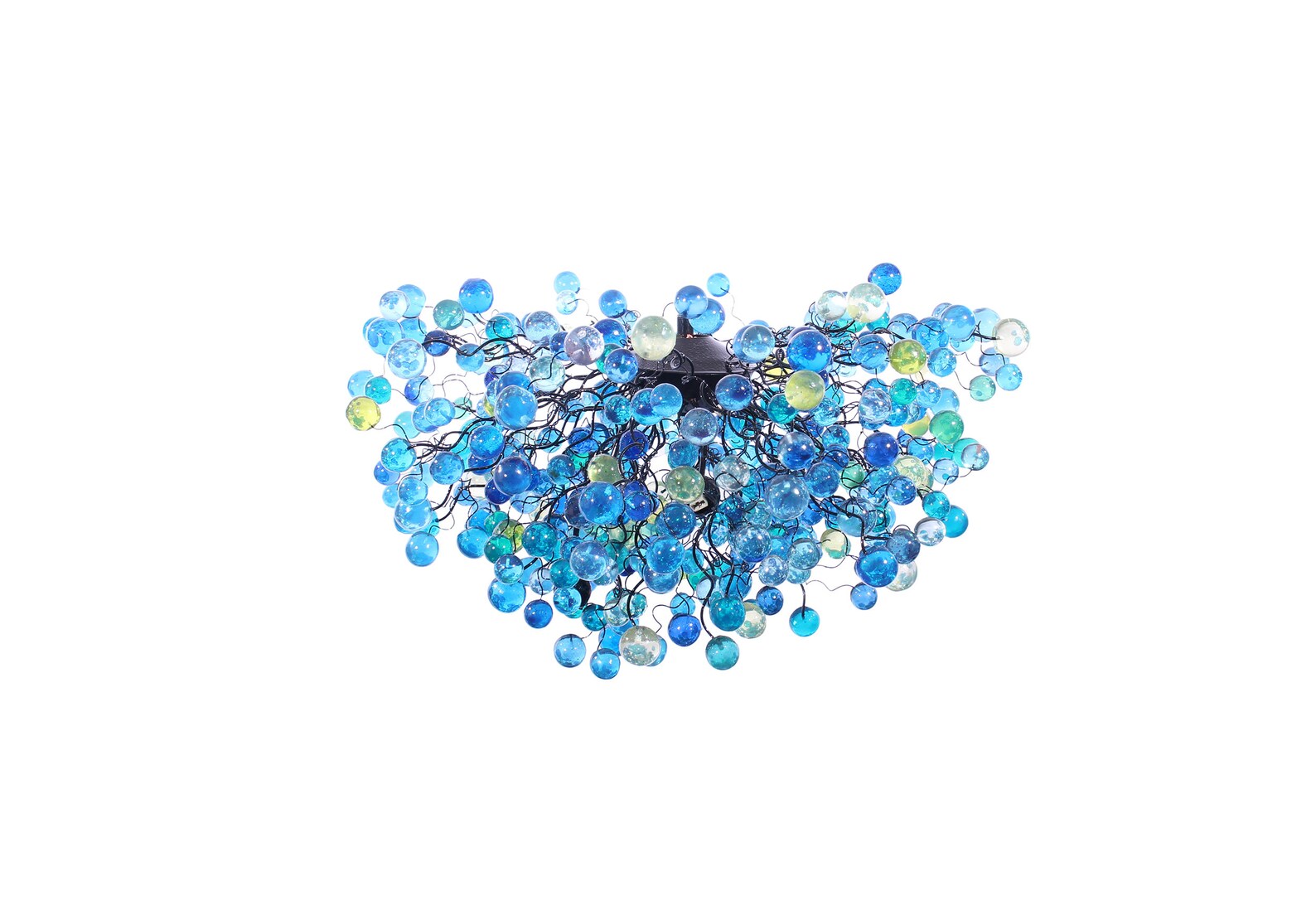 Blue Ceiling Lighting Fixture With Blue Bubbles for Dining Room, Living ...