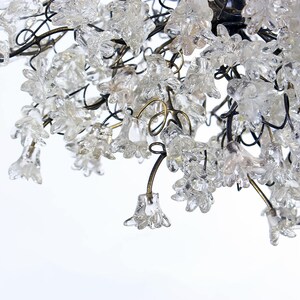 Clear Pendant Light, Light Fixture With Transparent Flowers Pendant ...