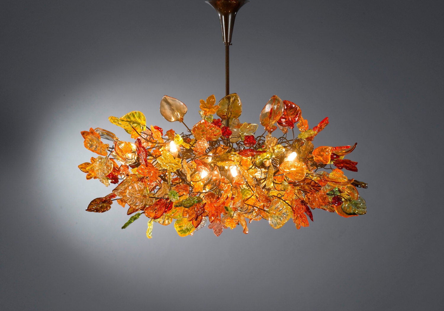 Ceiling Lighting With Flowers and Leaves Hanging Chandeliers | Etsy