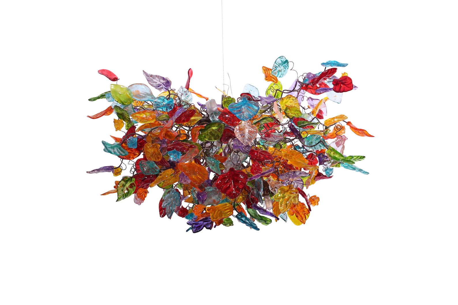 Hanging Modern Chandeliers With Colorful Flowers and Leaves - Unique ...