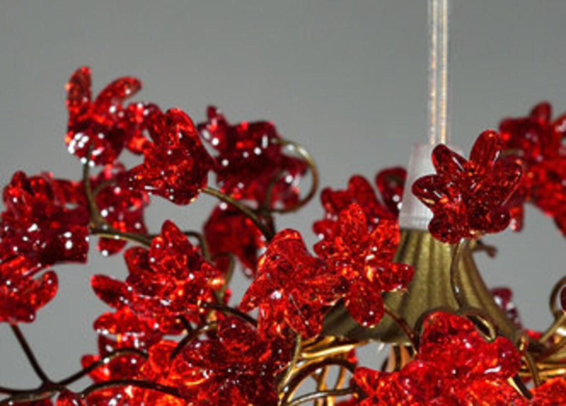 Ceiling Lighting, Kitchen Island Light With Red Color Jumping Flowers ...