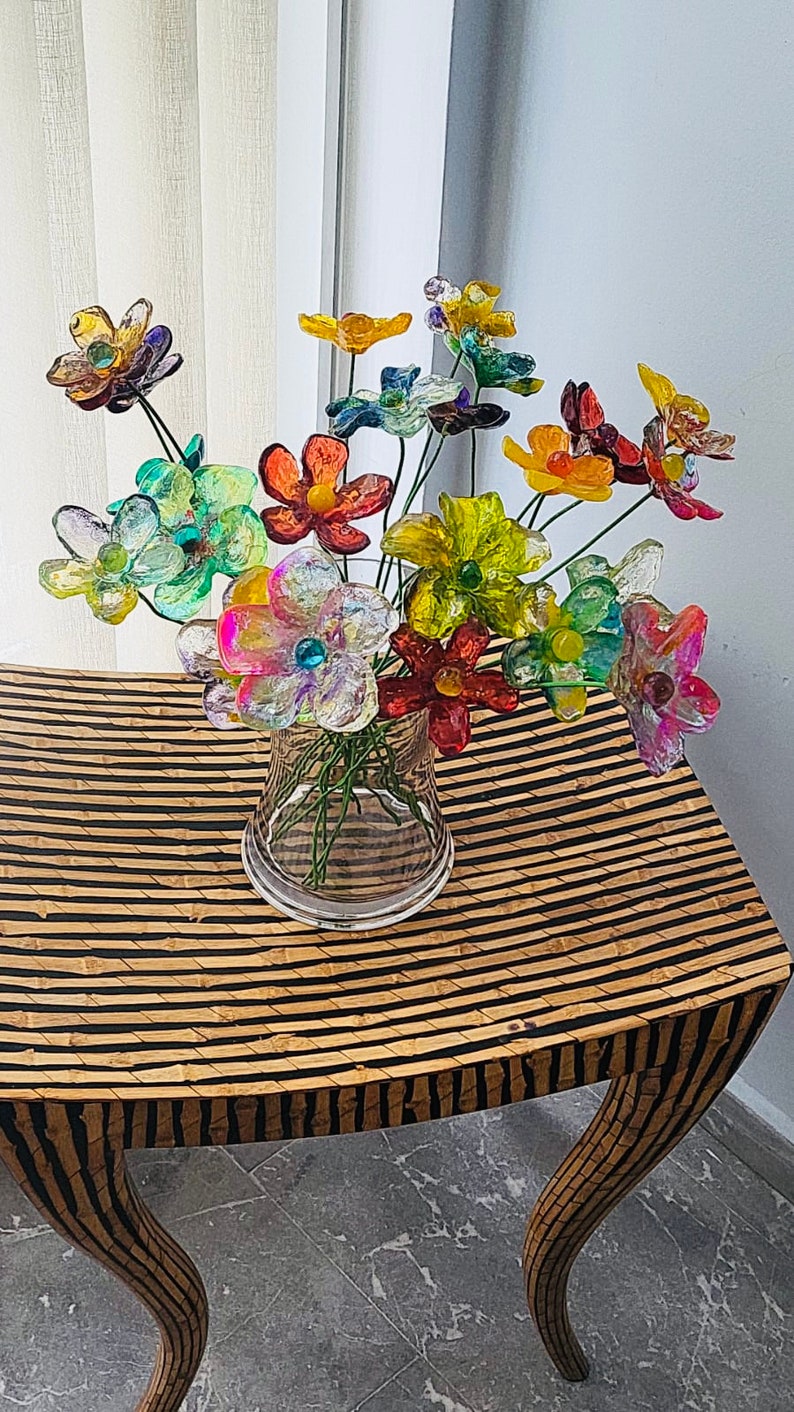 Resin Long-stem Artificial Colorfull Flowers Bouquet Plant - Etsy