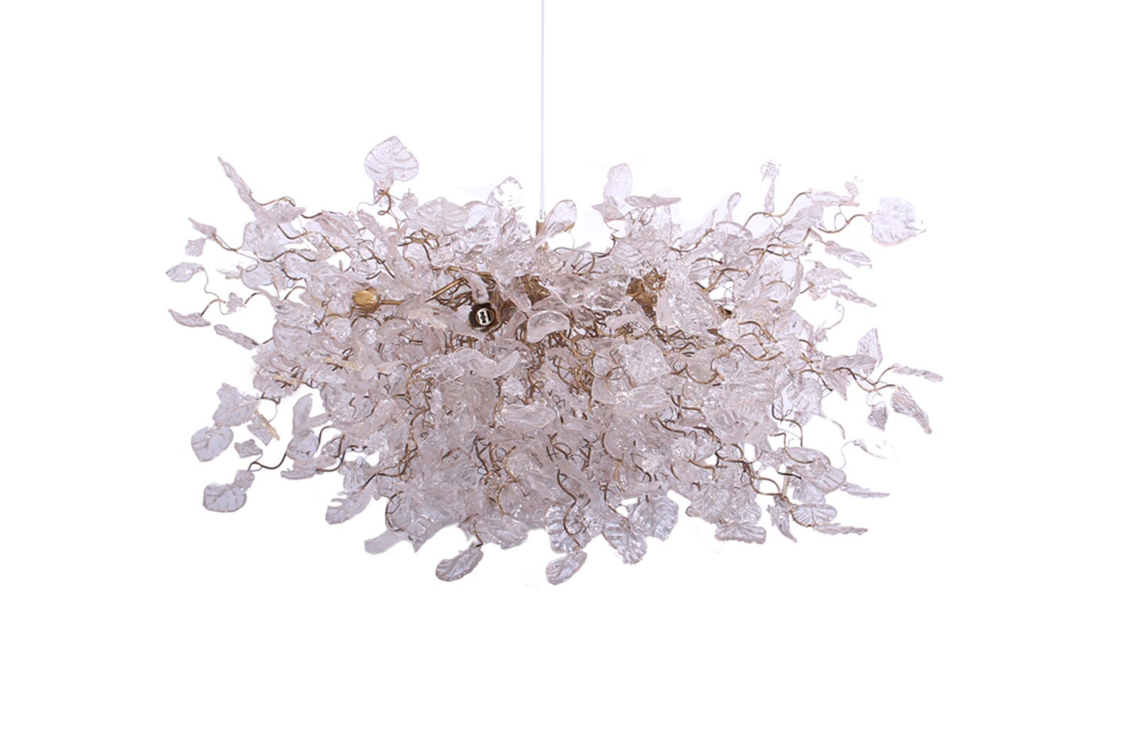 Hanging Chandeliers with transparent clear leaves and flowers | Etsy