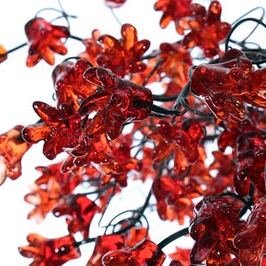 Romantic Red Chandeliers With Flowers, Hanging Lamp for Living Room ...