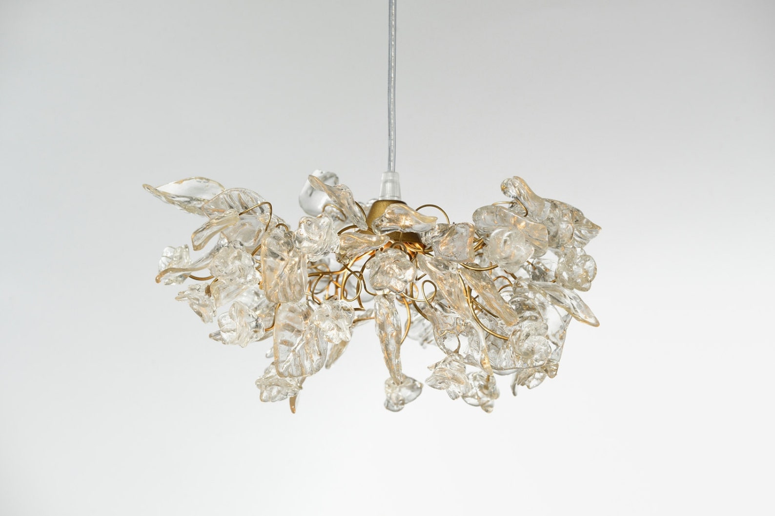 Clear Pendant Light With Flowers and Leaves for Bedside or Hallway ...