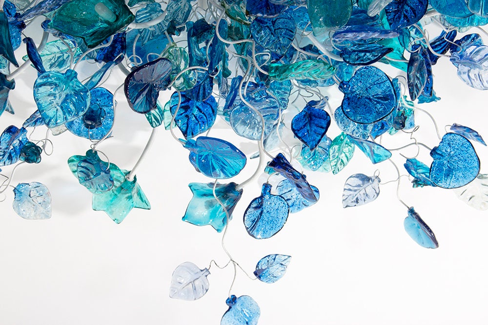 Large Flush Mount Ceiling Light Blue Ceiling Light Unique | Etsy