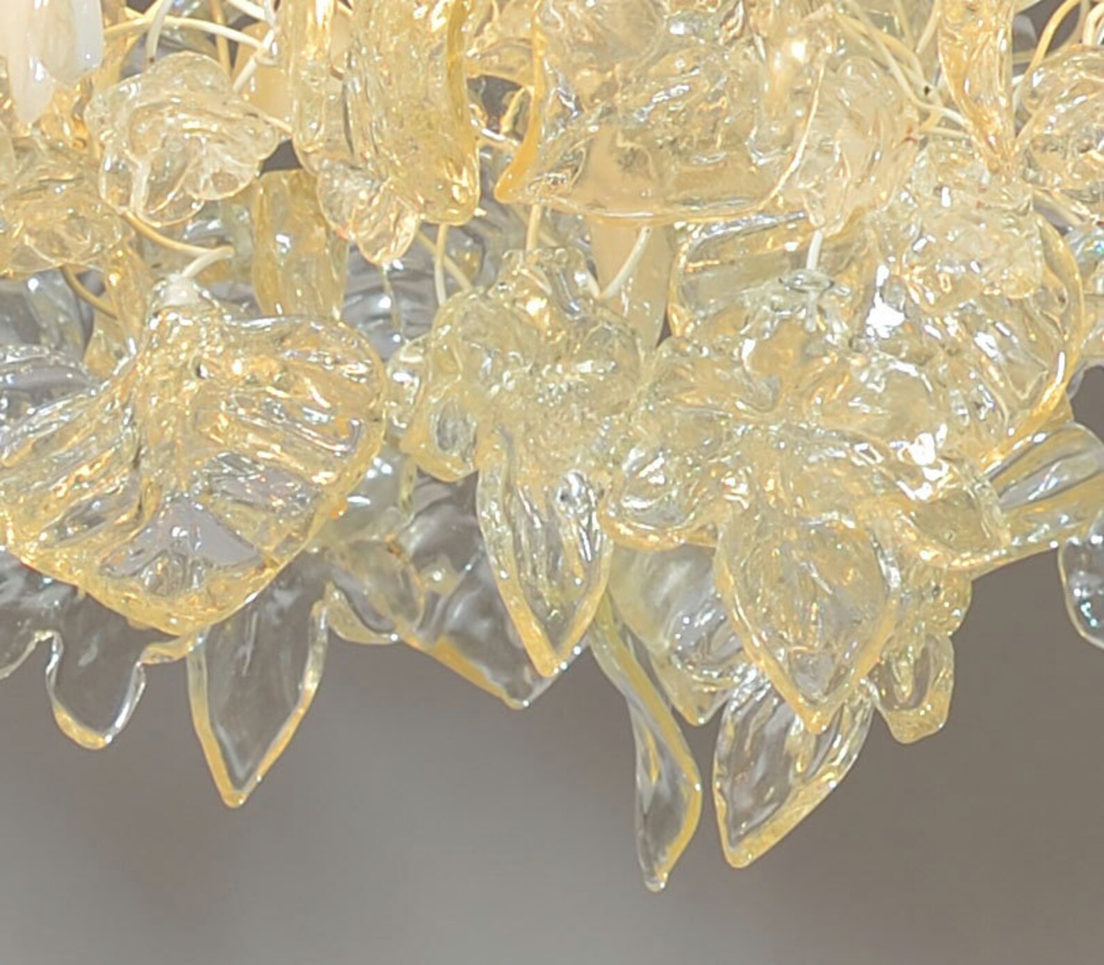 Modern Ceiling Light Fixture With Transparent and White Leaves - Etsy