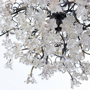 Clear Pendant Light, Light Fixture With Transparent Flowers Pendant ...