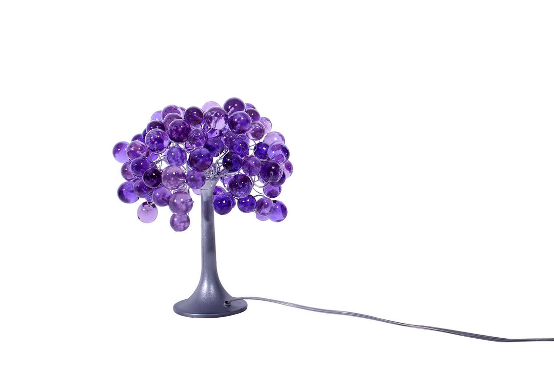 Purple Bedside Table Lamp, Modern Table Lamp With Purple Color Bubbles ...