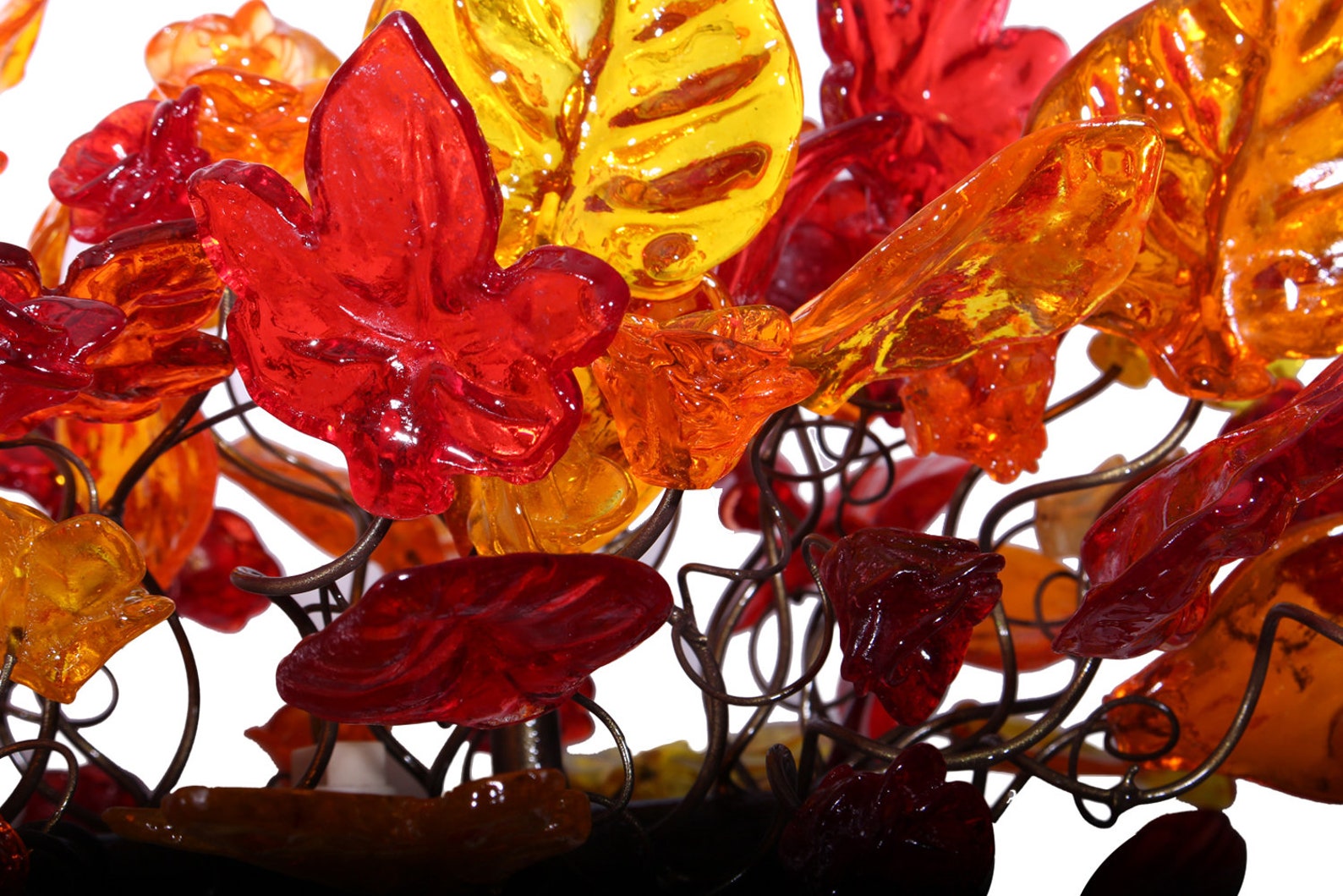 Ceiling Light Fixture With Warm Color Flower & Leaves Hanging | Etsy