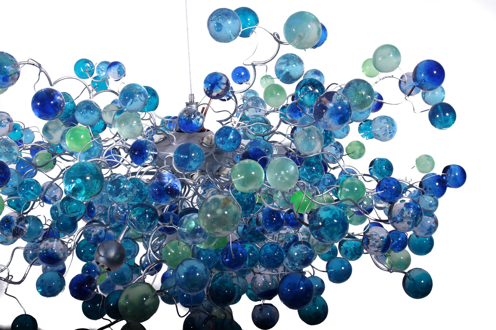 Blue Ceiling Lighting Fixture With Blue Bubbles for Dining Room, Living ...