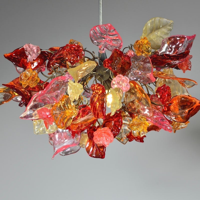 Red Flower Ceiling Light - Etsy