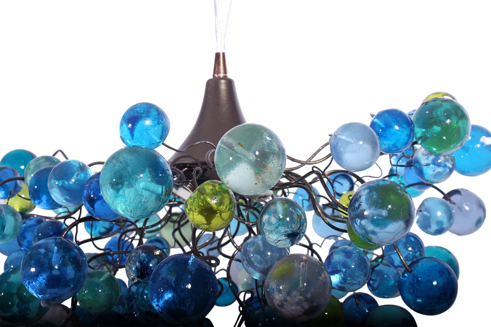 Blue Lighting Chandelier With Sea Colored Bubbles Hanging - Etsy