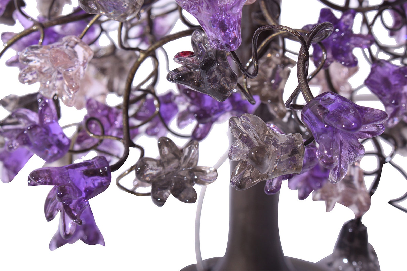 Purple Bedside Lamp Table Lamp With Violet Gray and Clear | Etsy