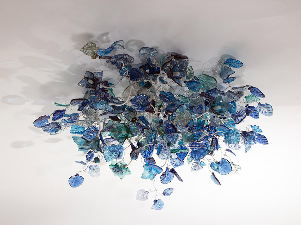 Large Flush Mount Ceiling Light, Blue Ceiling Light, Unique Ceiling ...