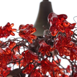 Romantic Red Chandeliers With Flowers, Hanging Lamp for Living Room ...