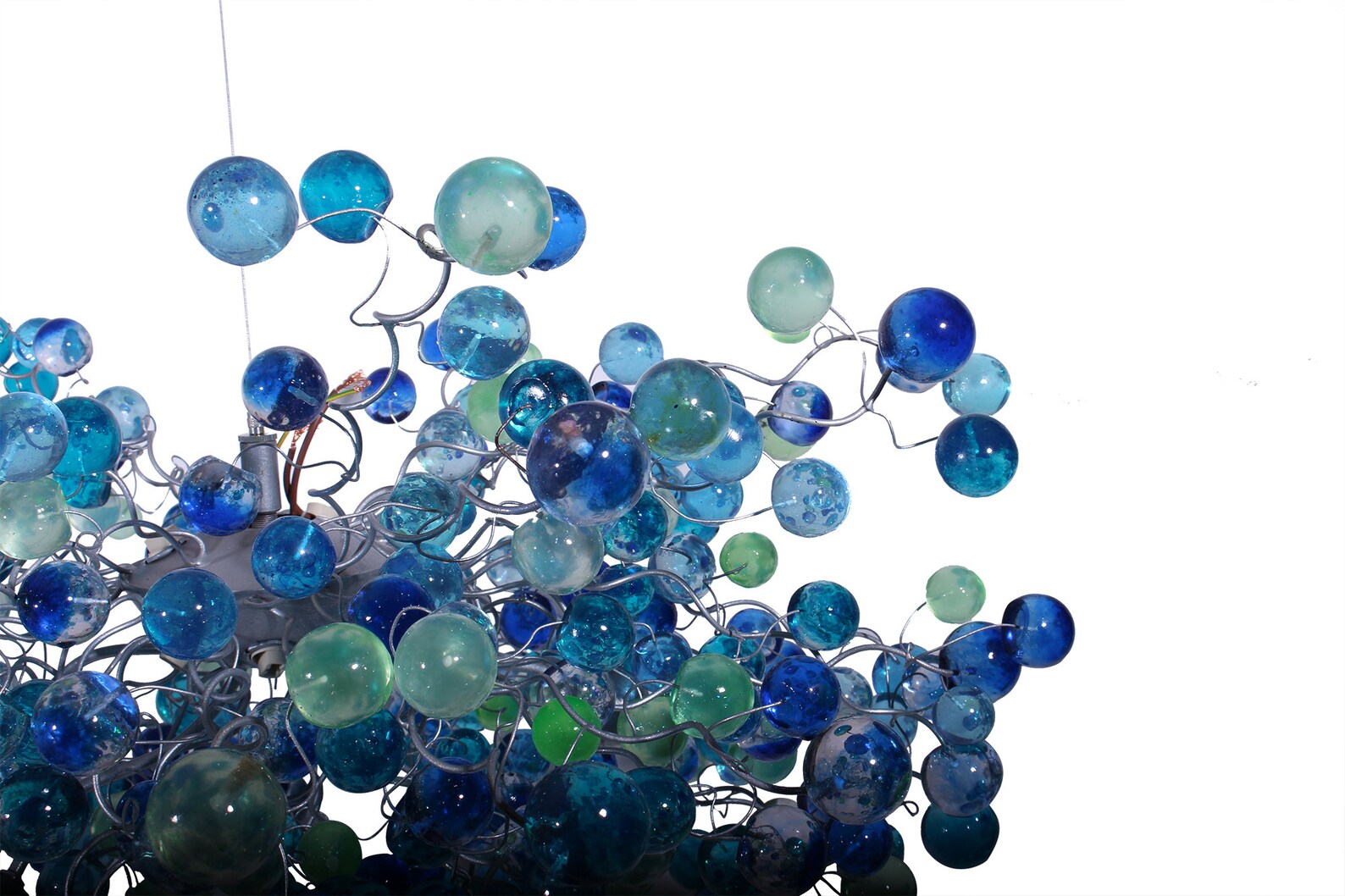 Blue Ceiling Lighting Fixture With Blue Bubbles for Dining | Etsy