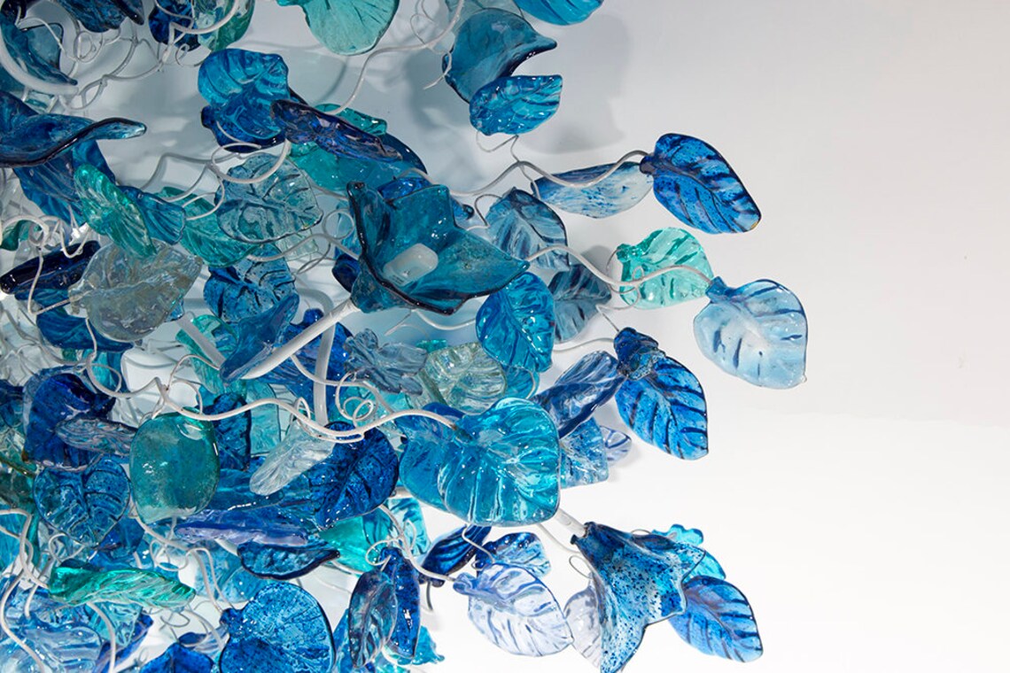 Large Flush Mount Ceiling Light Blue Ceiling Light Unique - Etsy