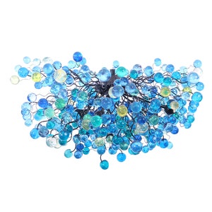 Blue Ceiling Lighting Fixture With Blue Bubbles for Dining Room, Living ...