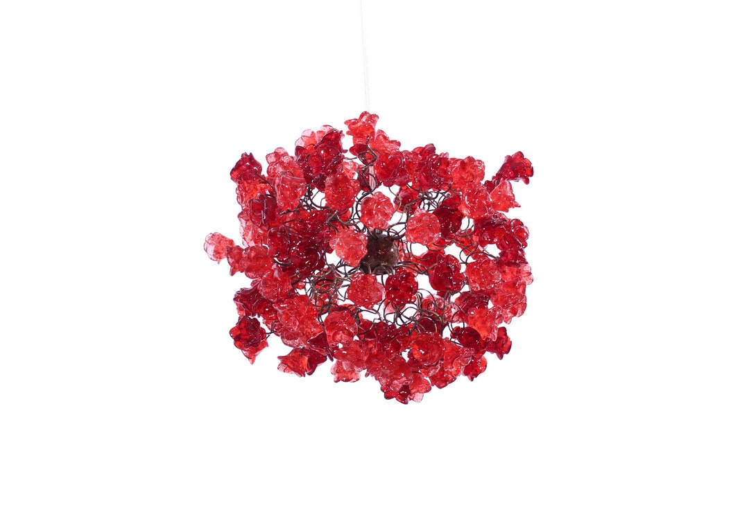 Hanging Ceiling Light With Red Roses Flowers for Hall or Over Kitchen ...