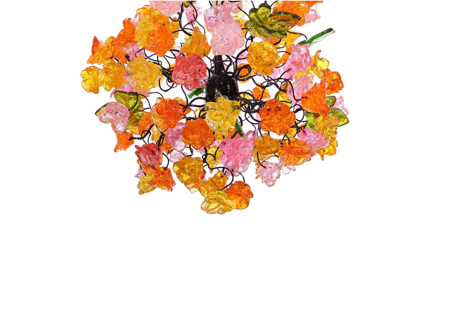 Hanging Pendant Lighting With Ping and Orang Roses Flowers for Children ...