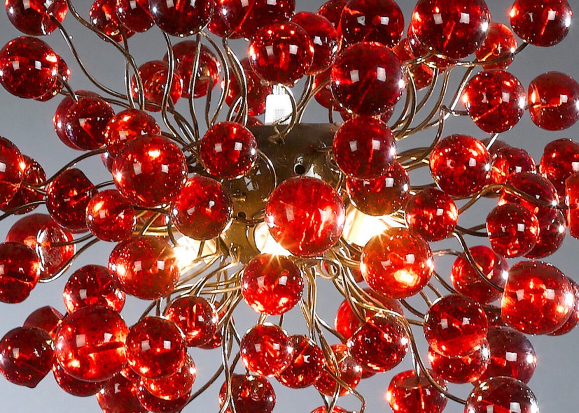 Red Ceiling Lamp Hanging Light With Red Bubbles for Dining | Etsy