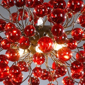 Red Ceiling Lamp, Hanging Light With Red Bubbles for Dining Table ...