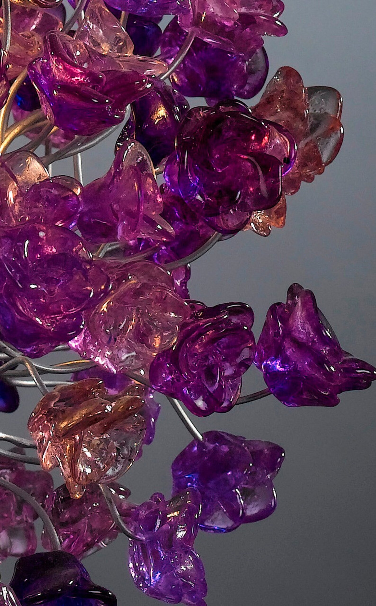 Purple Table Lamp Bedside Table Lamp With Purple Flowers - Etsy