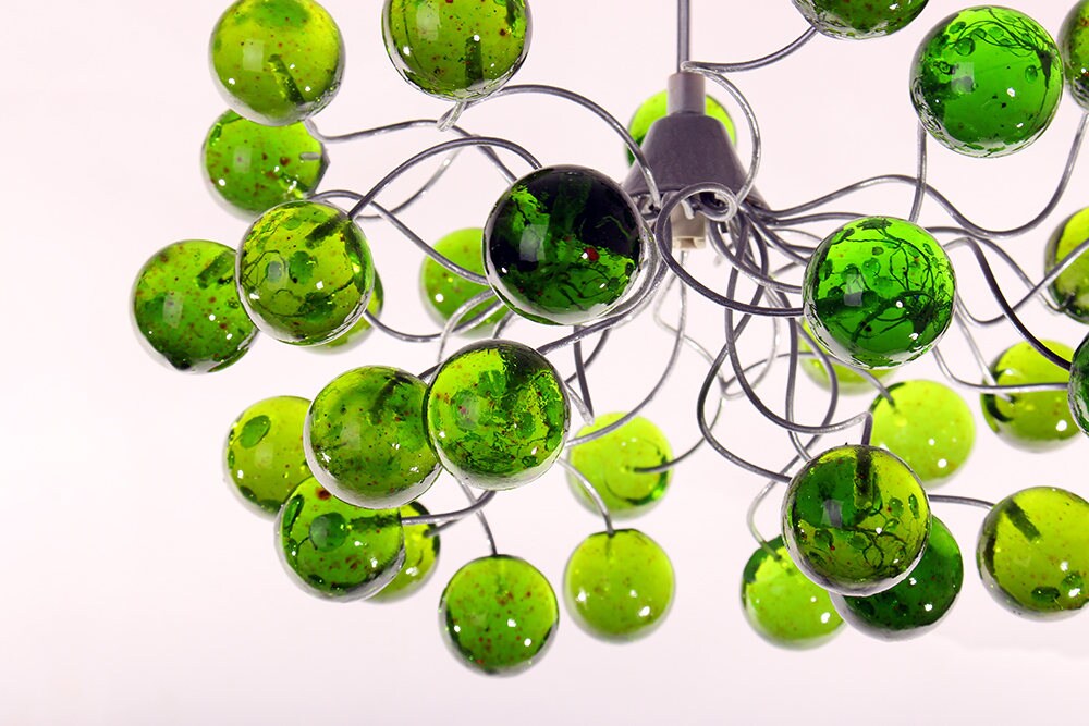 Green Ceiling Light, Pendant Light With Green Transparent Bubbles, for ...