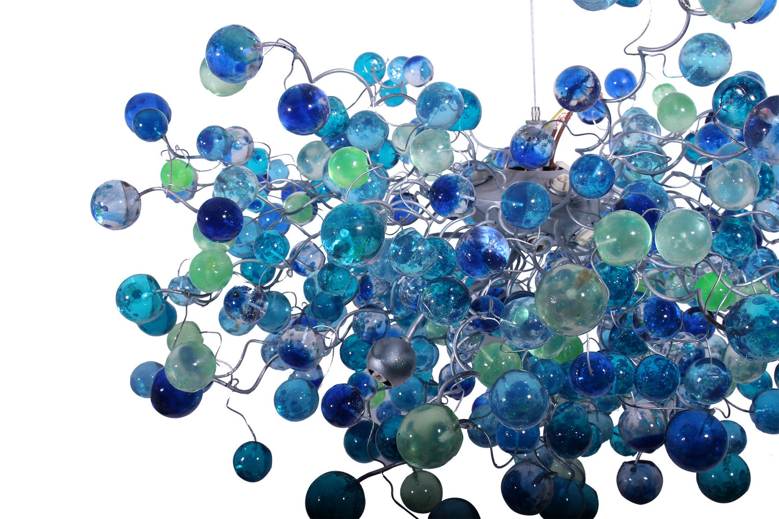 Blue Ceiling Lighting Fixture With Blue Bubbles for Dining Room, Living ...