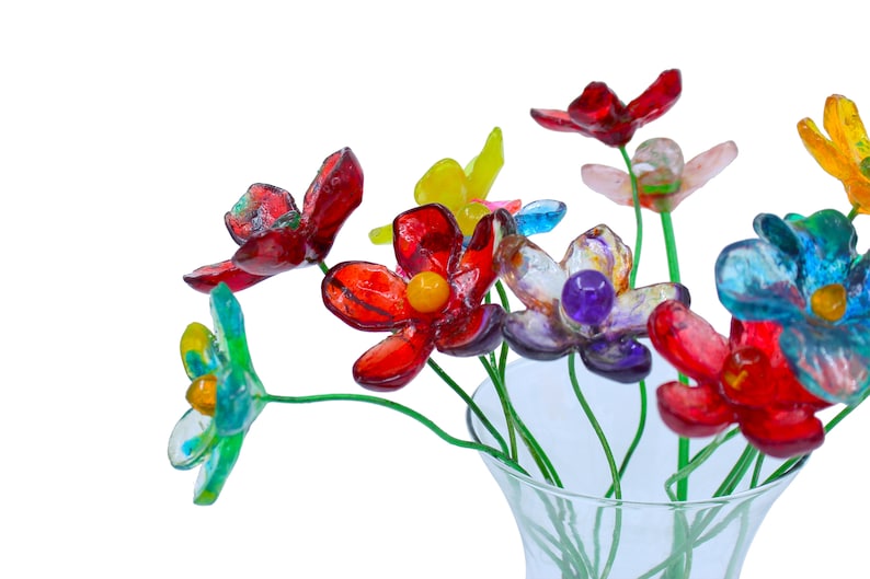 Resin Long-stem Artificial Colorfull Flowers Bouquet Plant - Etsy