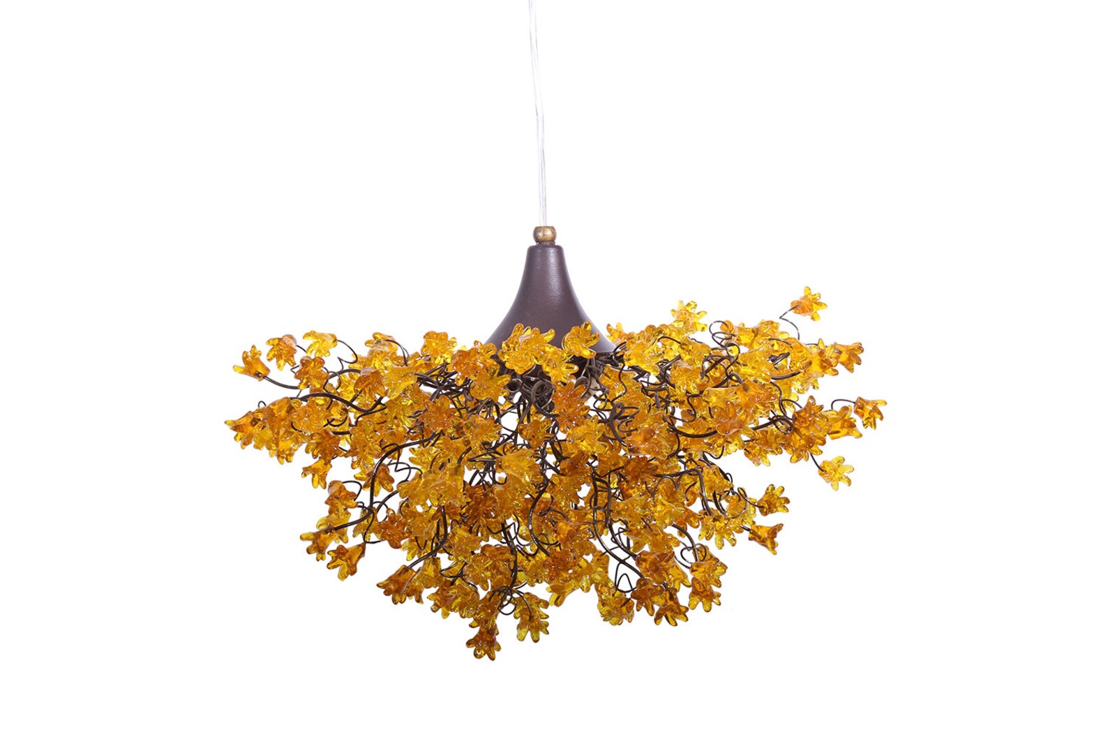 Yellow Chandeliers With Flowers Yellow Hanging Lamp for | Etsy