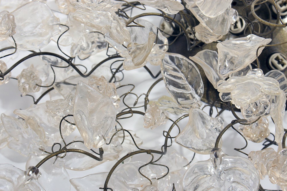 Flush Mount Lighting With Transparent Clear Flowers Wild - Etsy