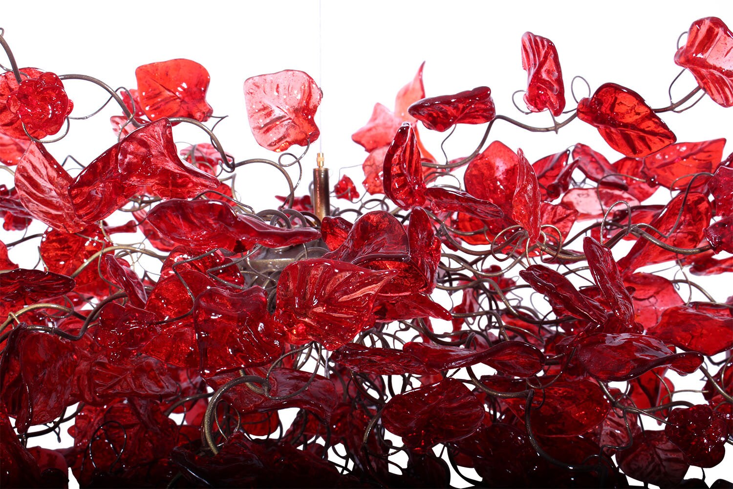 Ceiling Light Fixture Red Hanging chandeliers with flowers | Etsy