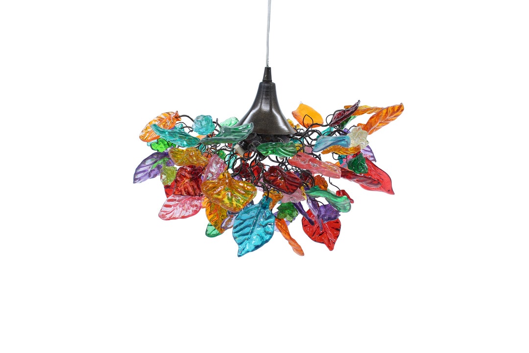 Colorful Lighting With Flowers and Leaves Multicolored for Dining Room ...