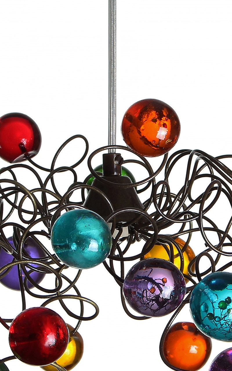 Modern Bubbles Ceiling Light With Multicolored Bubbles for | Etsy