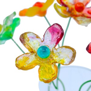 Resin Long-stem Artificial Mix Colored Flowers Bouquet, Plant Lover ...