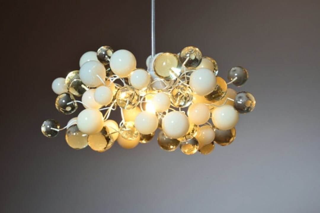 Ceiling Pendant Light With Transparent Clear and White Color Bubbles ...
