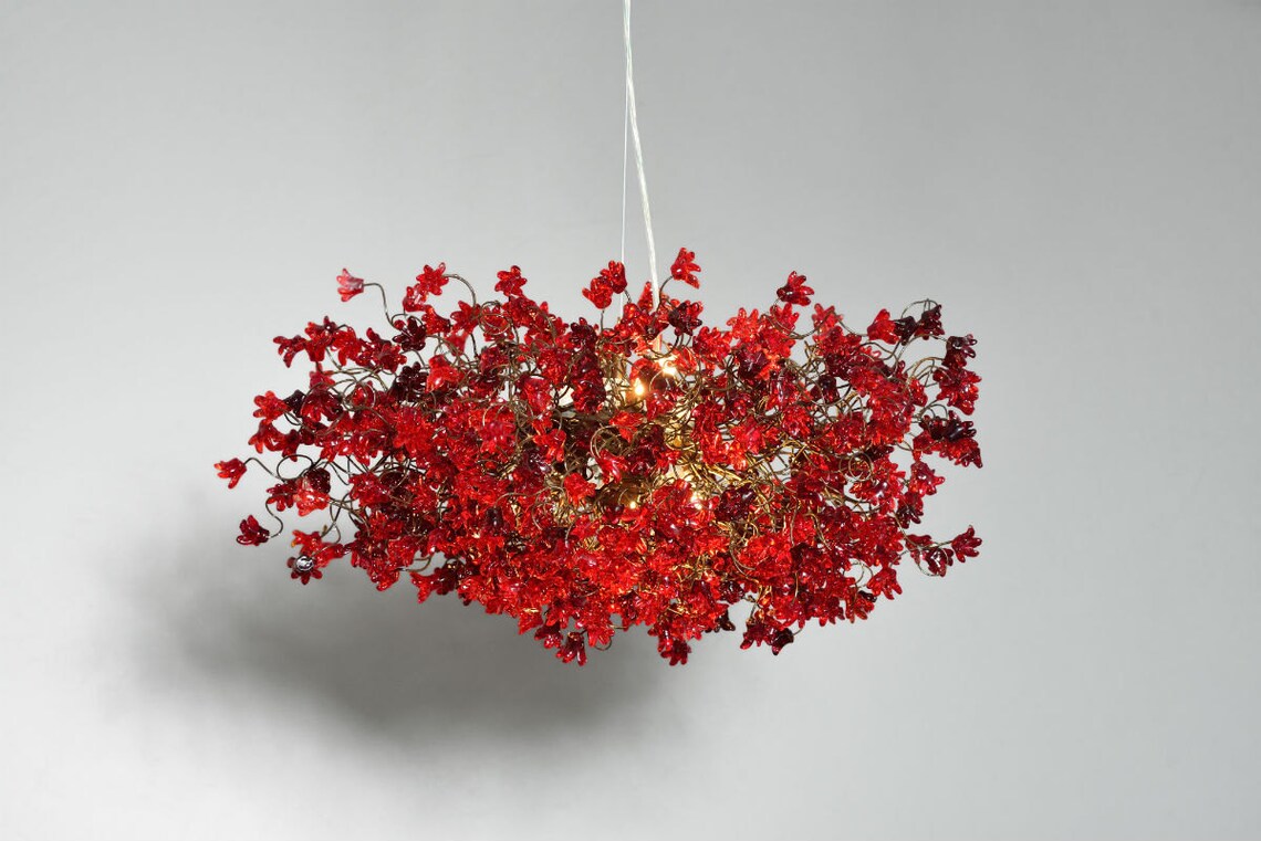 Red Light Fixture Modern Hanging Chandeliers for Dining Room - Etsy