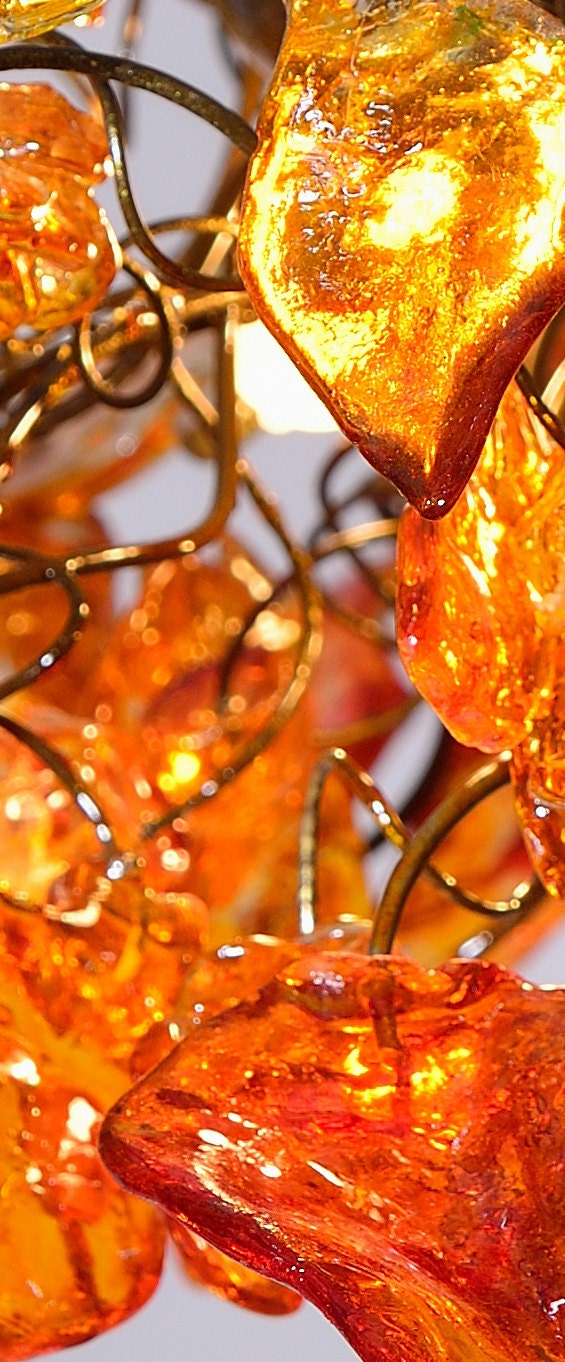Orange Light Fixture Lighting Hanging Chandeliers Ceiling - Etsy