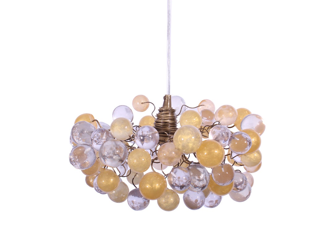 Bubbles Lighting, Ceiling Pendant Light With Clear and Gold Bubbles for ...