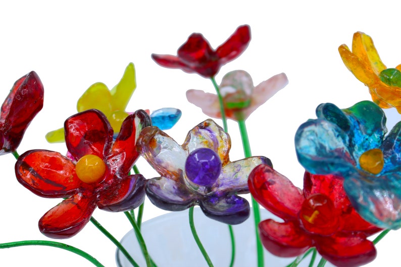 Resin Long-stem Artificial Colorfull Flowers Bouquet Plant - Etsy