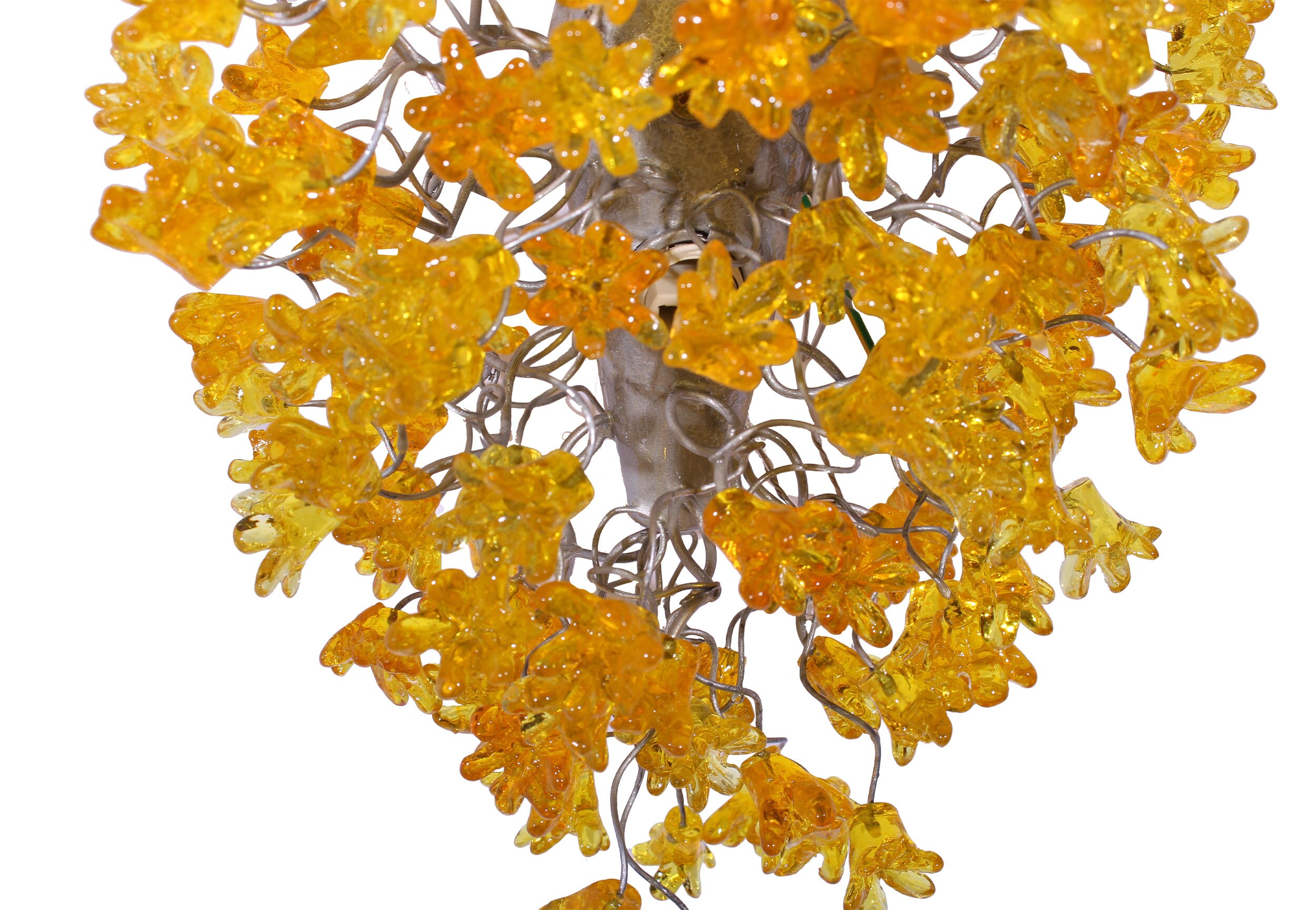 Modern wall sconce with yellow flowers for hall living room | Etsy